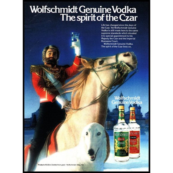 WolfSchimdt | Art | 981 Worlfschmidt Vodka Spirit Of The Czar Vintage ...